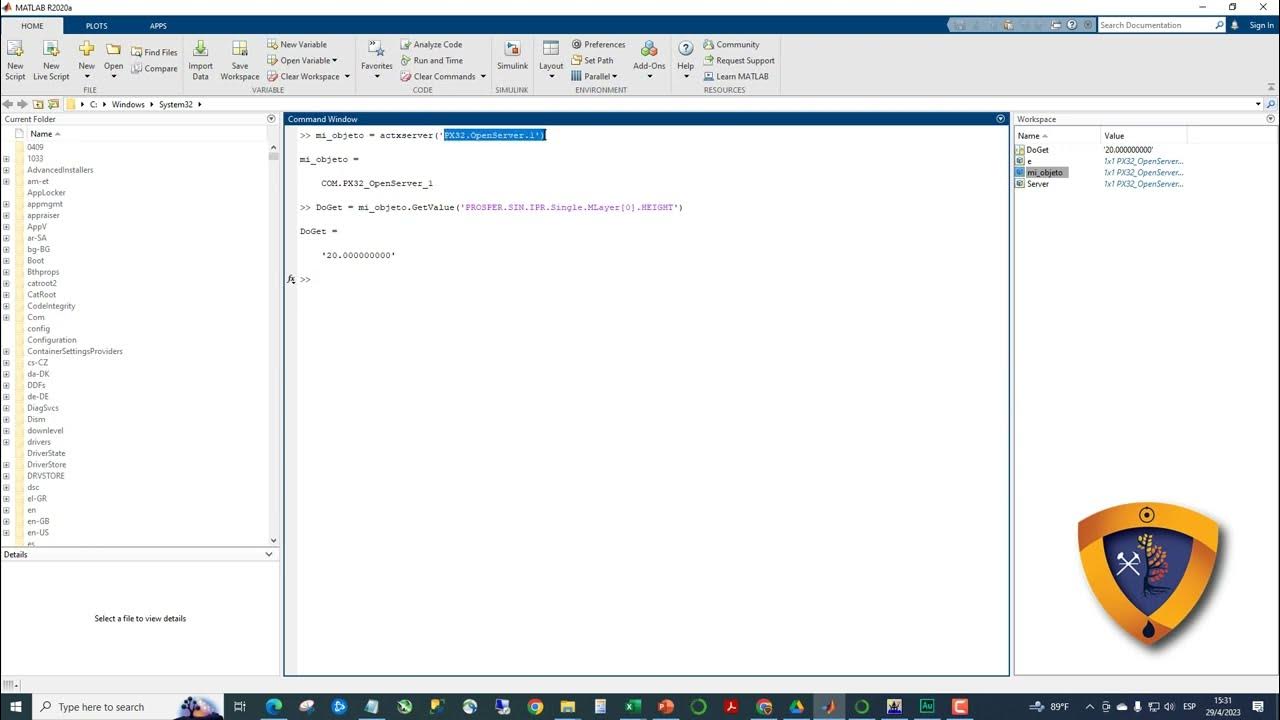 Como conectar MatLab con Openserver IPM (GAP, PROSPER, MBAL) - YouTube