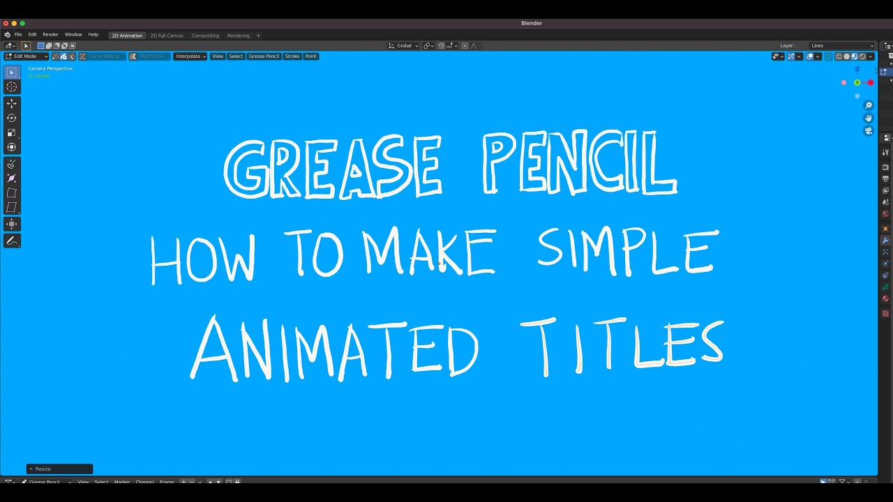 Blender 3D Grease Pencil Beginner: How To Make Easy Animated Titles using Modifiers Build and ...