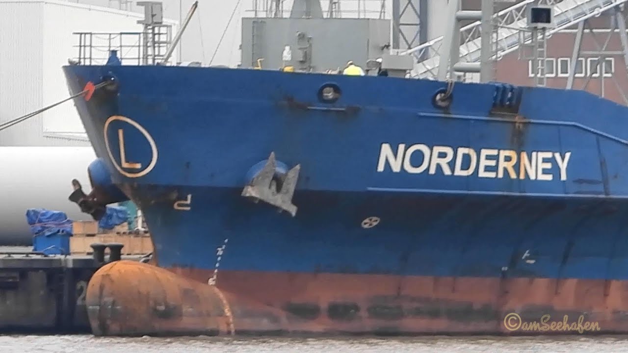 2-Kran-Frachtschiff NORDERNEY Emden cargo seaship V2GD5 IMO 9506124 ...