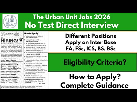 System Support Representative | Urban Unit Jobs 2026 | Latest Jobs in Pakistan | How to Apply Online