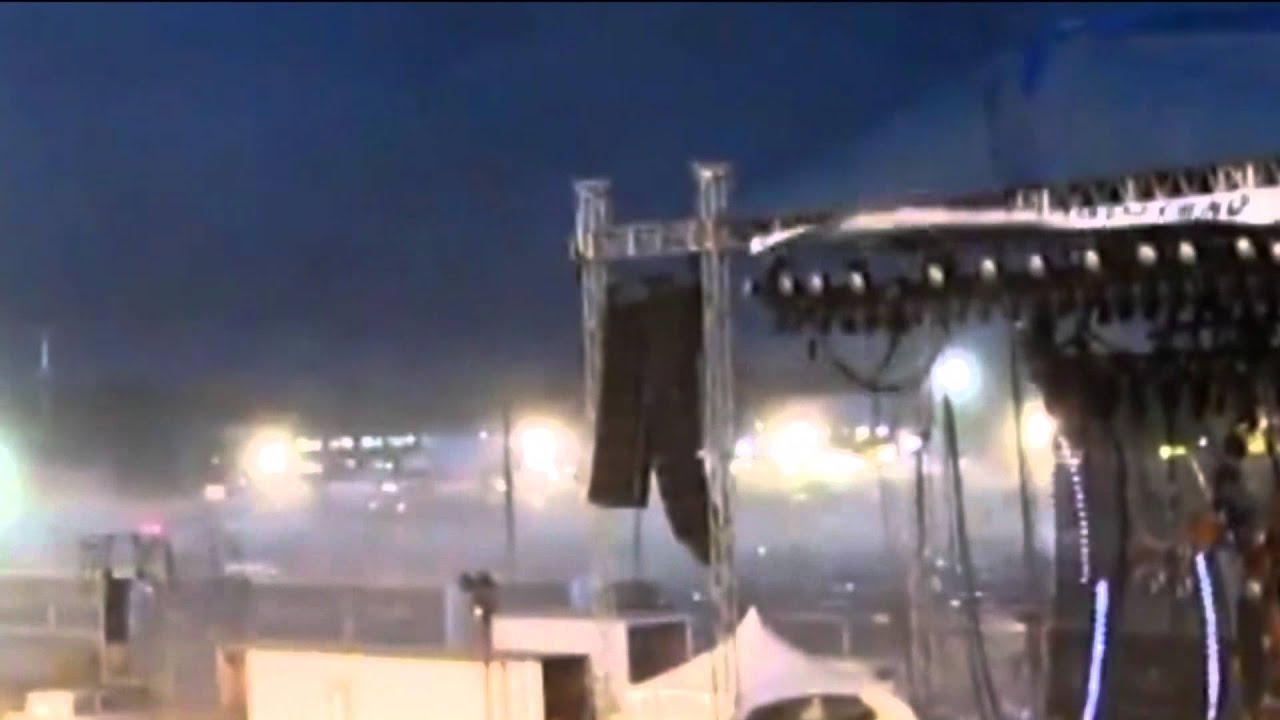 Indiana State Fair stage collapse zoom in of left speakers - YouTube