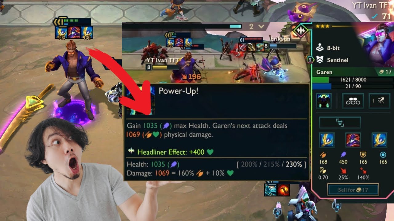 World Record 3 Star Garen 8000HP+ ⭐️⭐️⭐️ TFT 10 | 8 Bit & Sentinel TFT ...