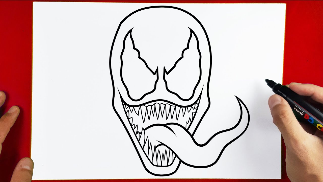 How to Draw Venom - Step by Step Very Easy - YouTube