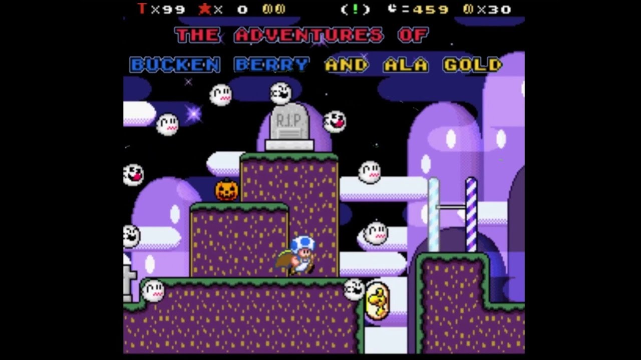 THE ADVENTURES OF BUCKEN BERRY AND ALA GOLD SMW HACK ALL EXITS - YouTube