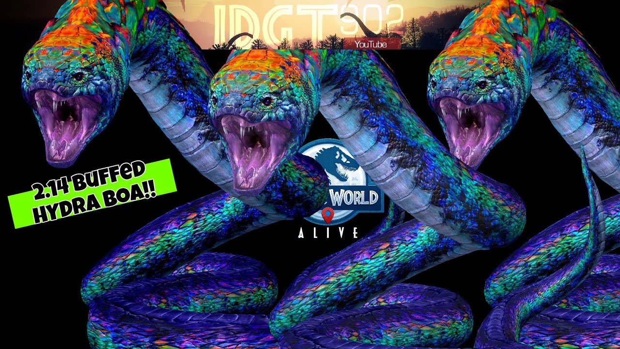 HYDRA BOA LEVEL 30! 🐍 ALL NEW 2.14 BUFF!! (Jurassic World Alive PVP ...