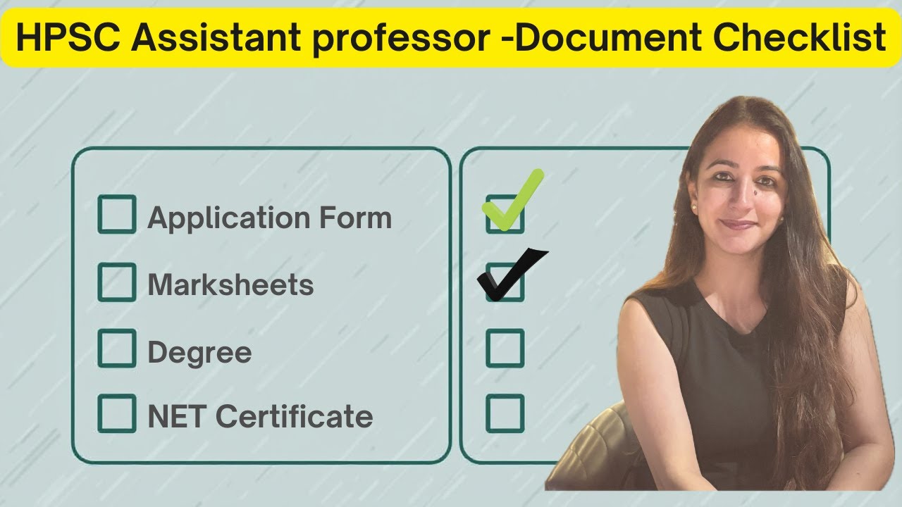 HPSC Assistant professor| Document Verification Checklist| All ...