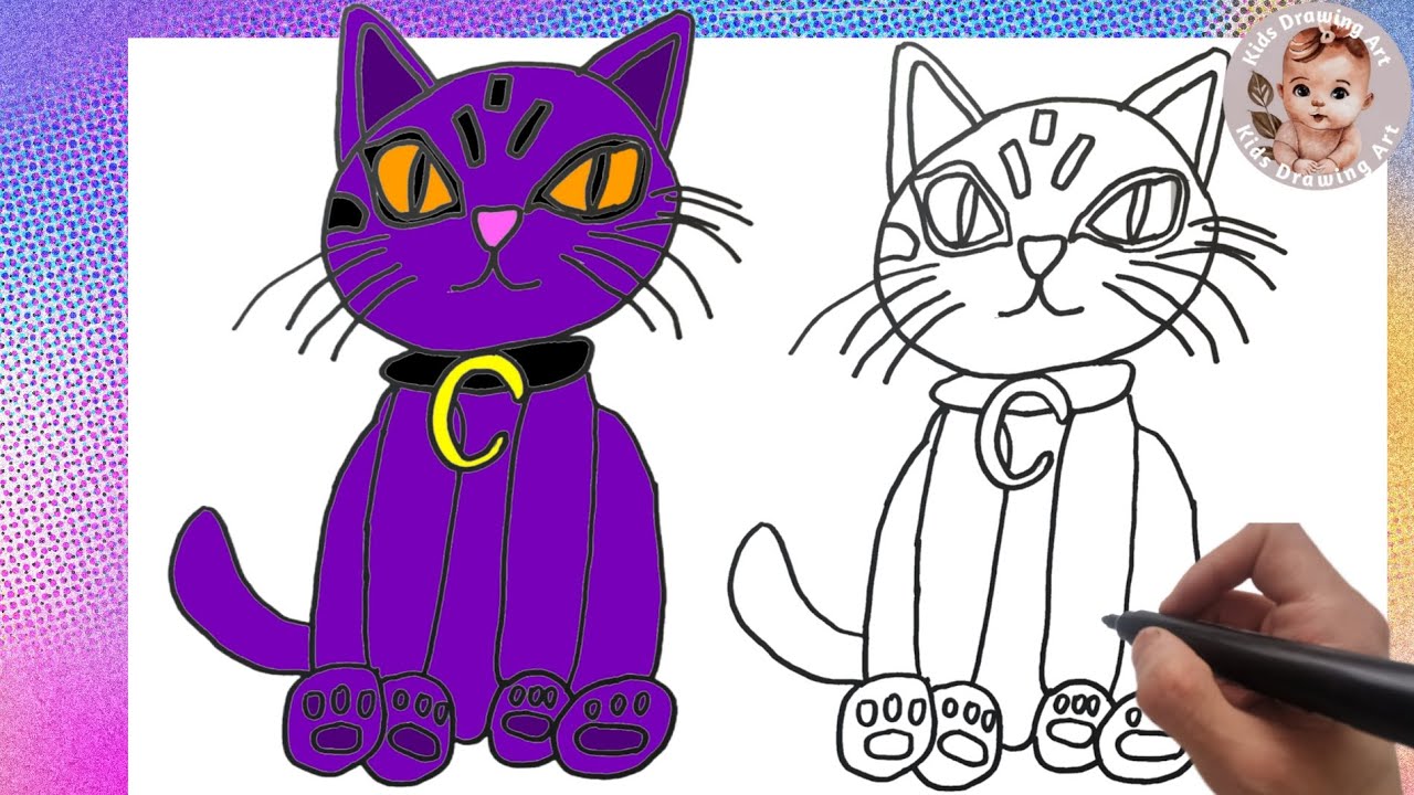 Draw Poppy Playtime Chapter 3 - Catnap Cat Drawing Tutorial - YouTube