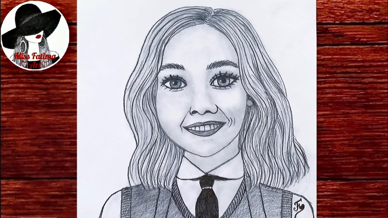 Drawing Enid Sinclair from Wednesday || Pencil sketch - YouTube