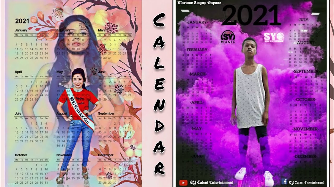 2021 CALENDAR GIRL [DY CIN] CALENDAR CONCEPT PICSART TUTORIAL - YouTube
