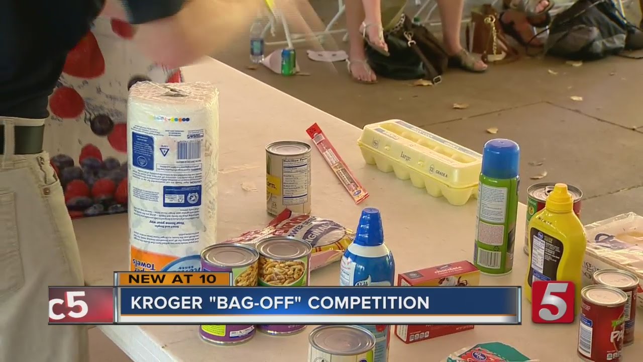Baggers Compete In Kroger's Best Bagger Contest - YouTube