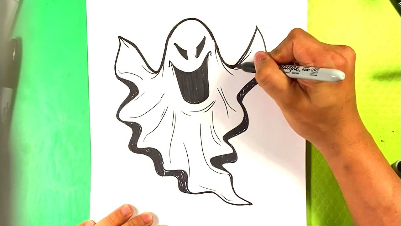 EASY How to Draw a HALLOWEEN GHOST - YouTube