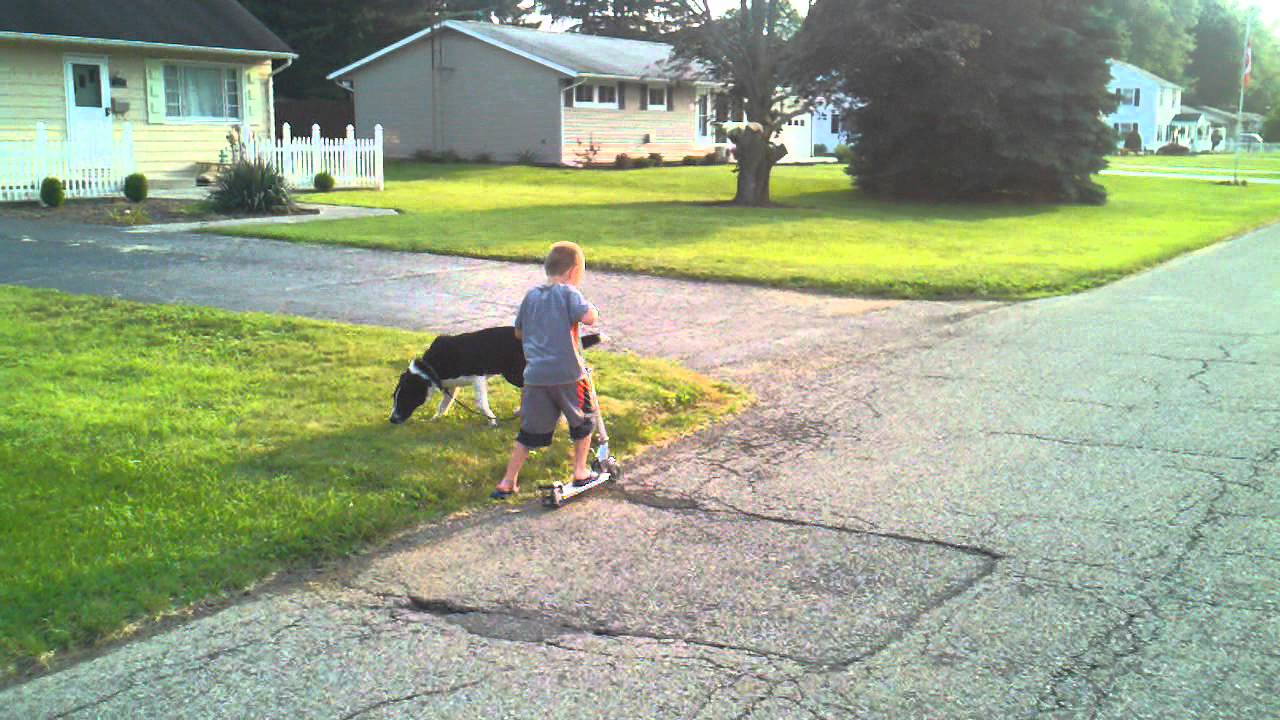 Rinker pulling Bryson on his Razor - YouTube