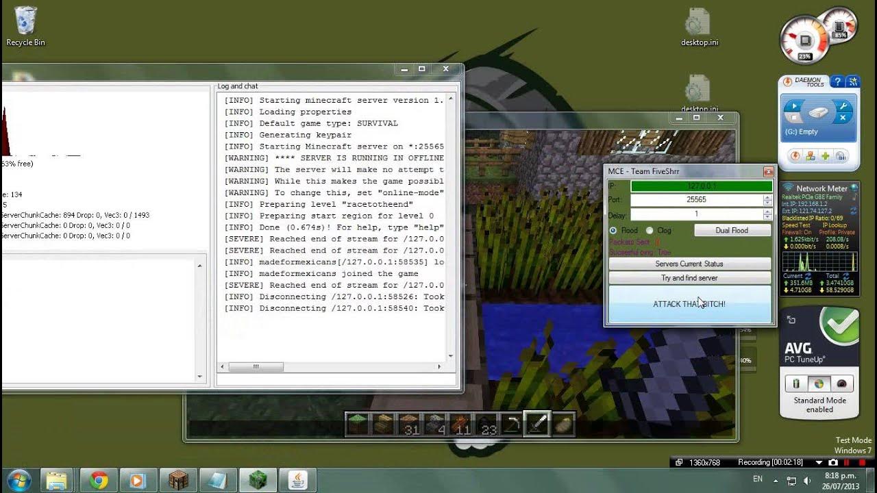 Minecraft Server Exploit [Crash] [Server Status] [1.7.2] - YouTube
