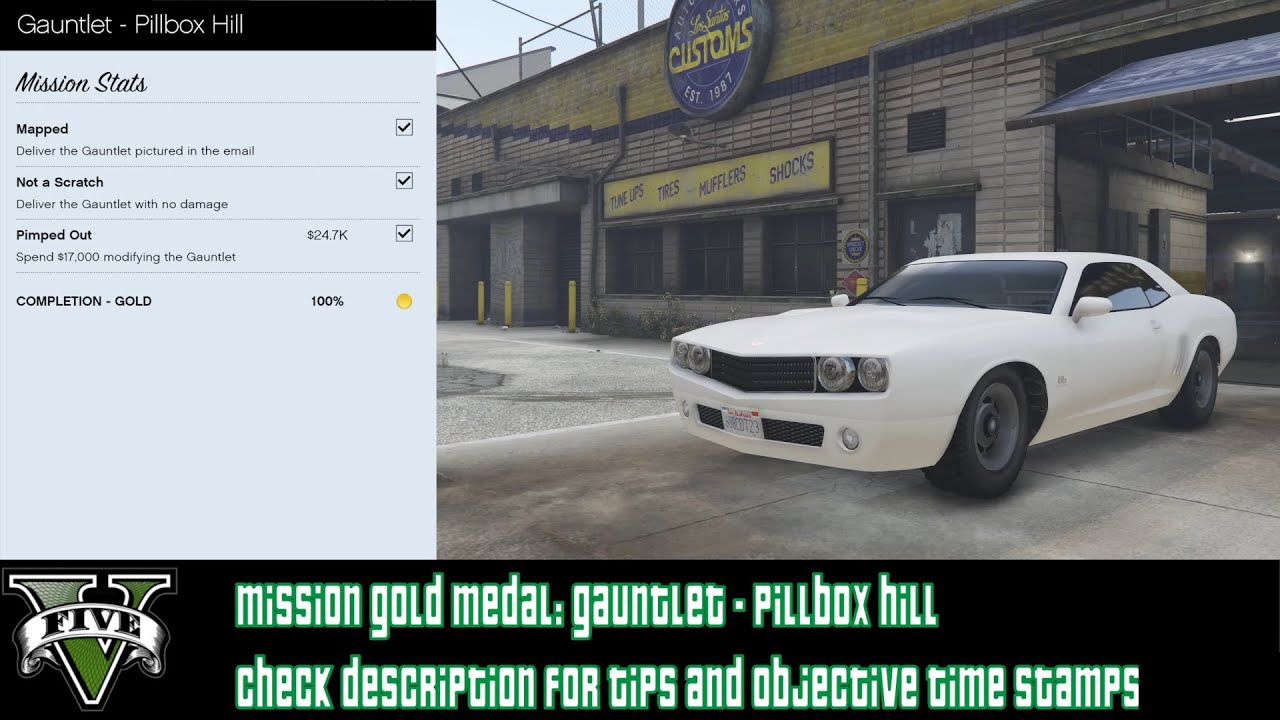 GTA V "Gauntlet - Pillbox Hill" Mission Gold Medal - YouTube