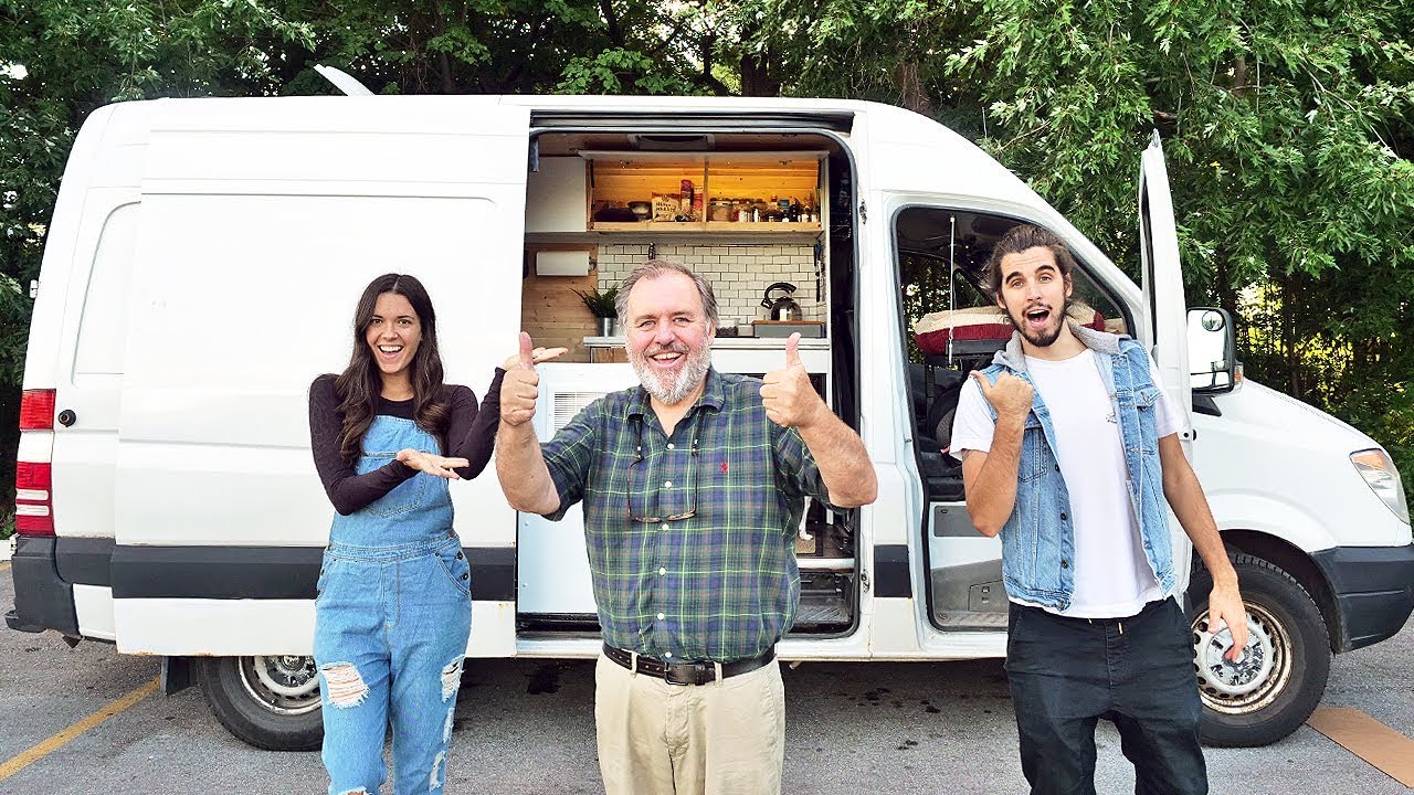 VAN TOUR | solo 65 year old moves into DIY sprinter van conversion ...