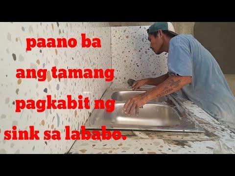 pag tiles sa lababo at paano ang tamang pagkabit ng ketchin sink - YouTube
