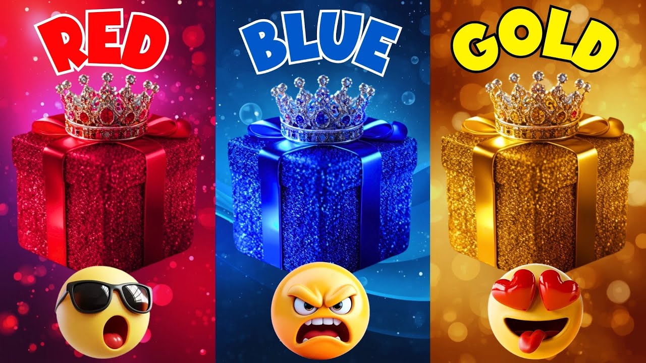 Choose Your 3 Gift Box 🎁3 Gift box Challenge | Red vs Blue vs Gold Gift ...