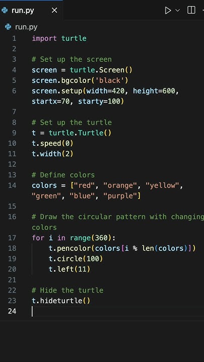 Mesmerizing Colorful Circular Pattern | Python Turtle Animation #asmr #coding - YouTube