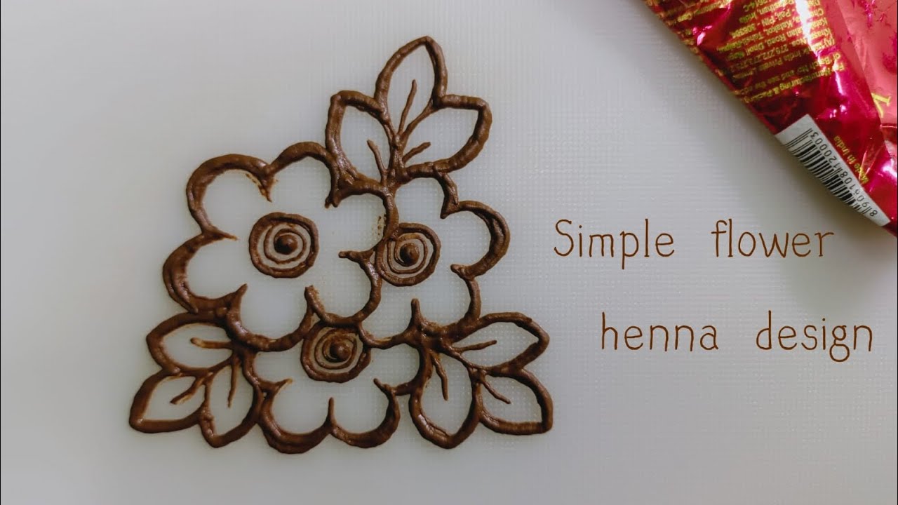 Simple daisy flower henna design🌸🌿 | basic henna design for beginners ...
