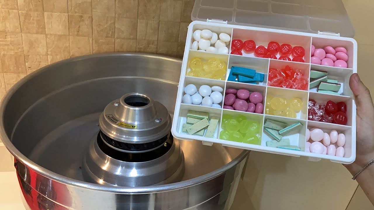 COLOQUEI UMA PALETA METADE HALLS E METADE MENTOS NA MÁQUINA DE ALGODÃO ...