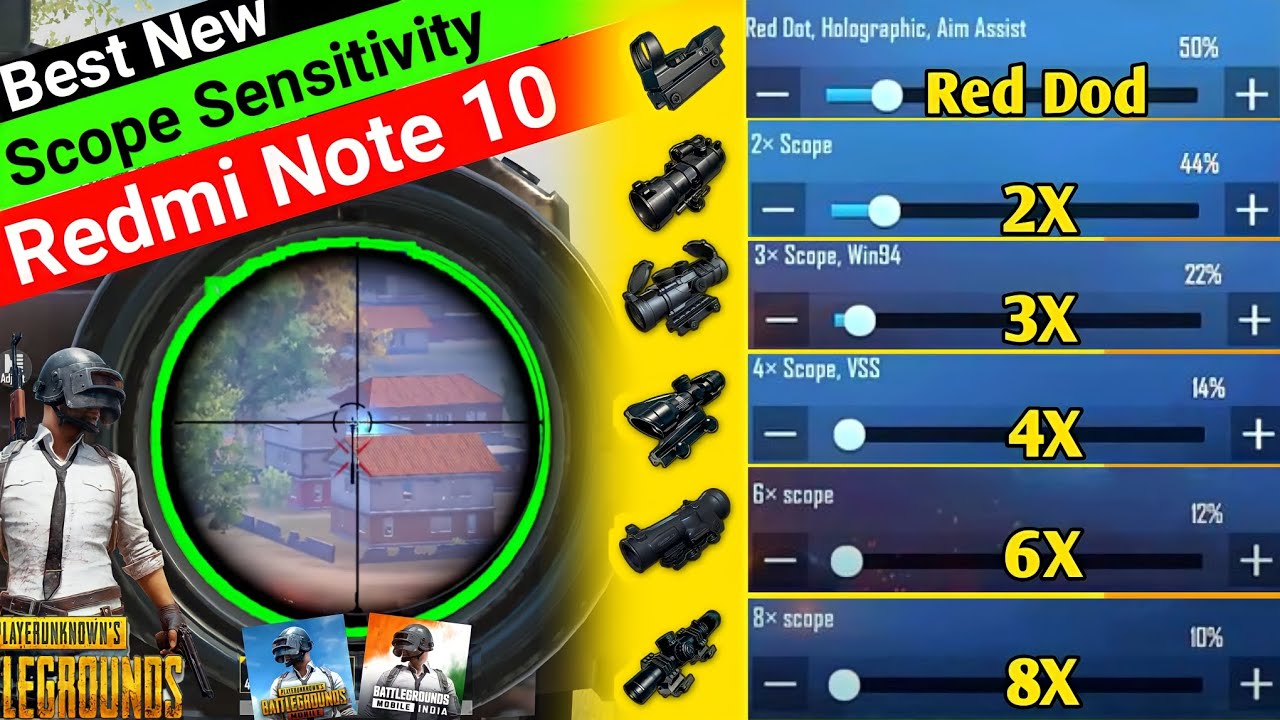 PUBG/BGMI BEST SENSITIVITY SETTING FOR REDMI NOTE 10 2023😱| NEW ...