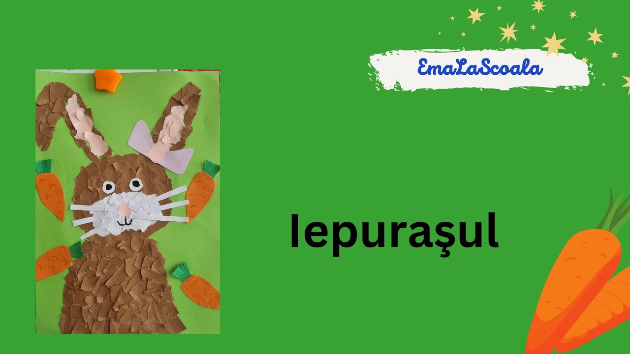 Iepurasul - Colaj cu hartie rupta - YouTube