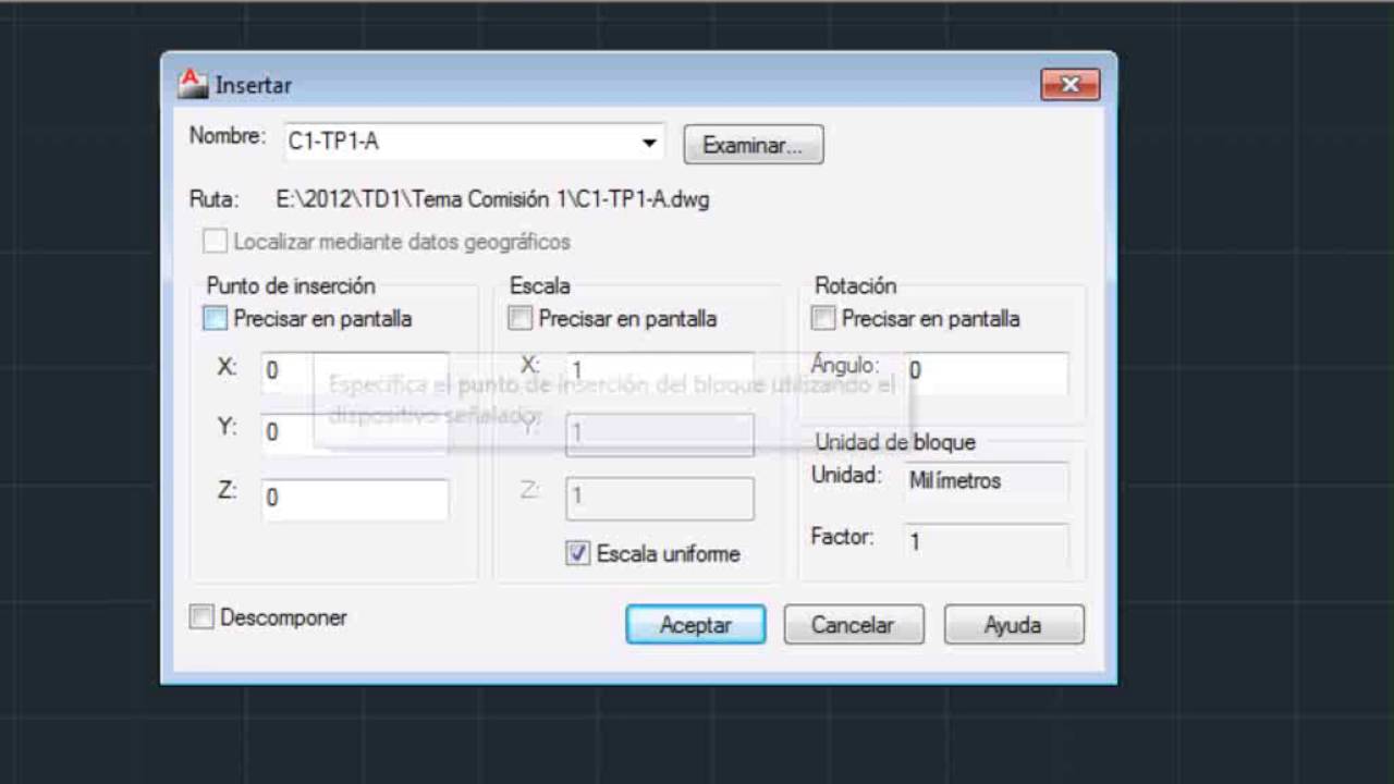 Video 08 - Insertar el dibujo ya realizado usando Insertar bloque - YouTube