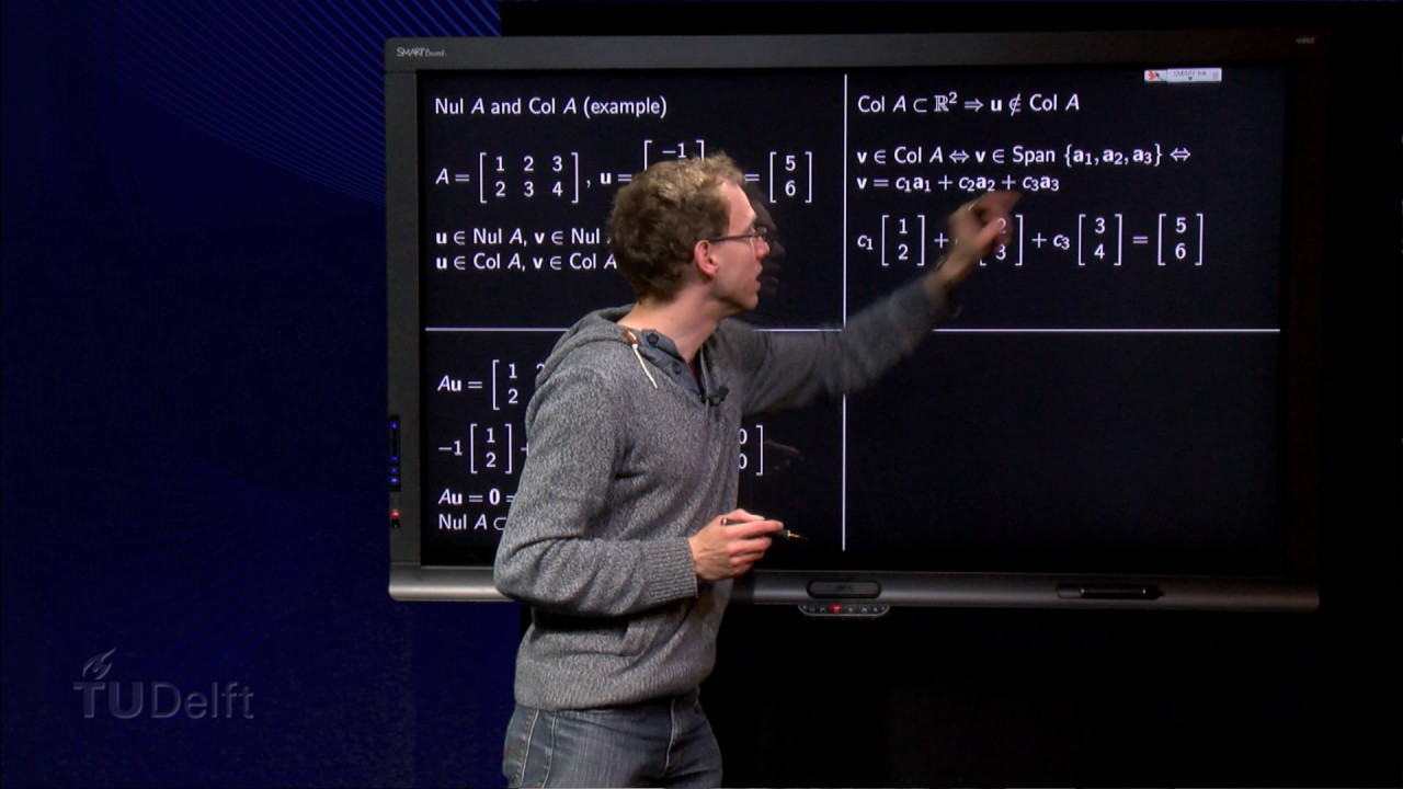 Nul A and Col A - example - YouTube