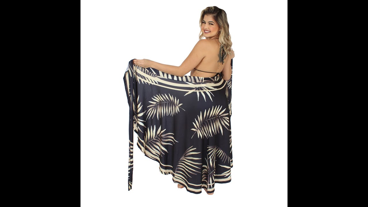 Saia Pareô, Canga de Praia Quadroid - YouTube