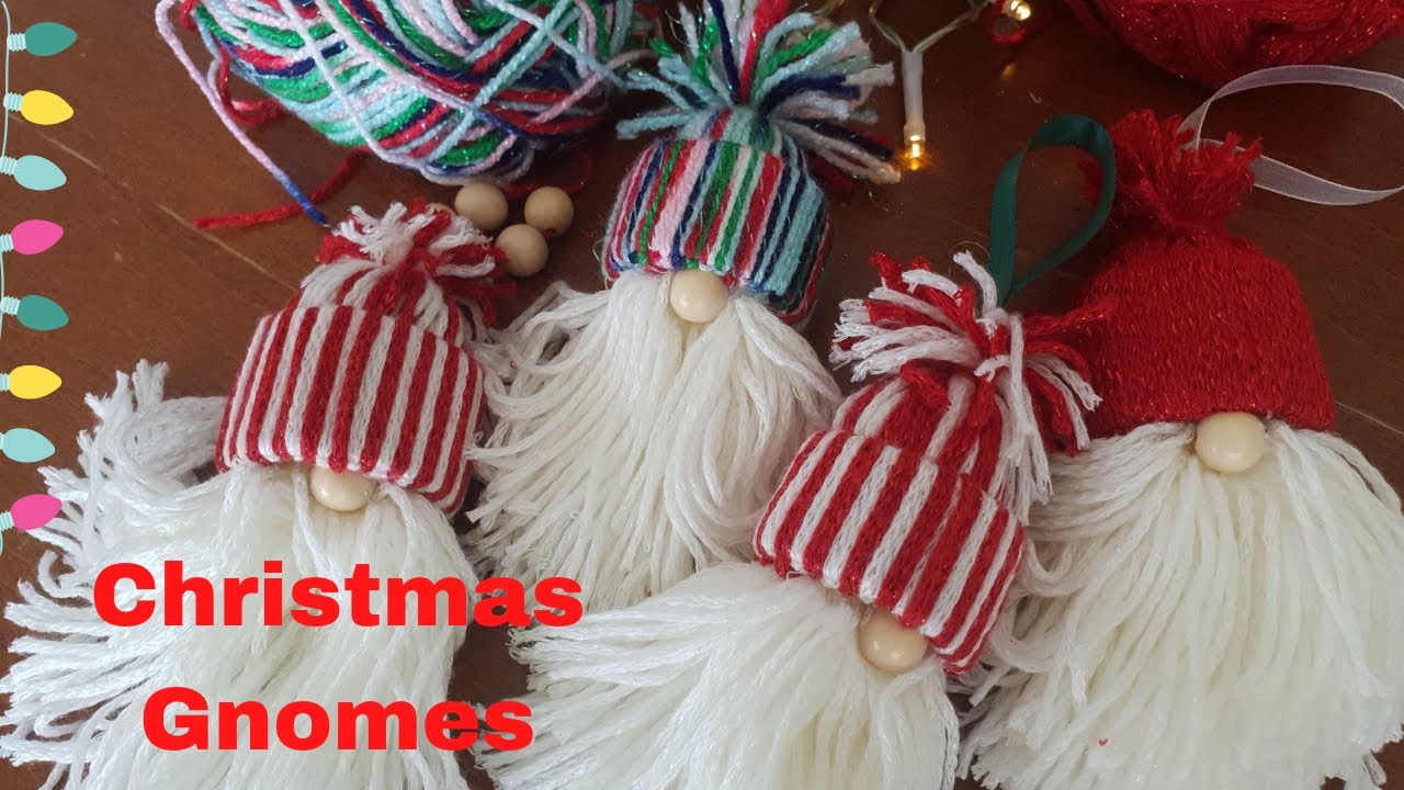 Christmas yarn cute gnomes, craft, DIY - YouTube