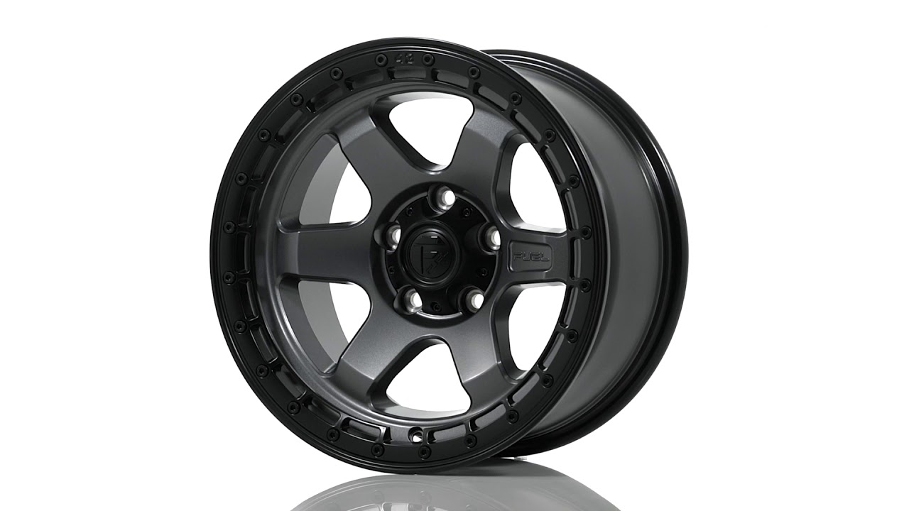 FUEL BLOCK D752 17x9 MATTE ANTHRACITE W MATTE BLK RING - YouTube