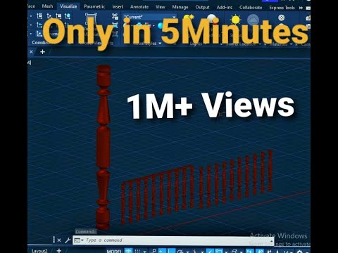 3D Balusters in AutoCAD - YouTube