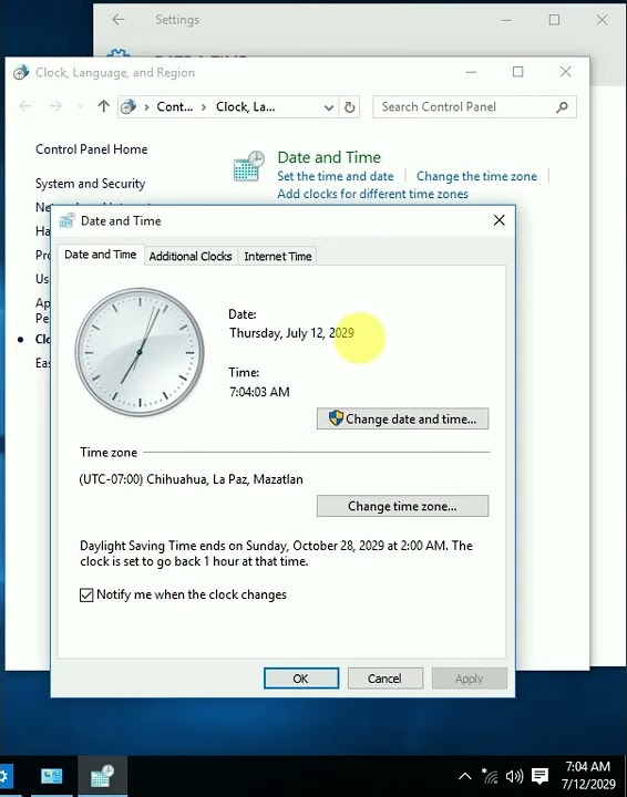 how to change date and time in windows 10 - YouTube