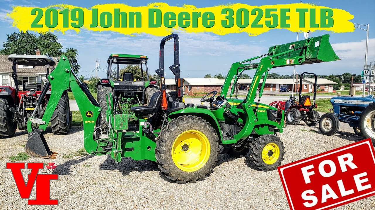 SOLD: 2019 John Deere 3025E Tractor 300E Loader and 370B Backhoe - YouTube