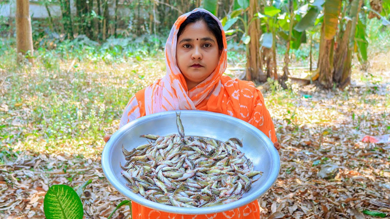Tiny Fish Cooking Recipe by Village Food Life - YouTube