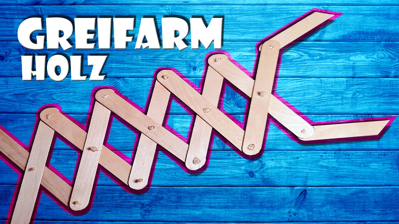 Greifarm selber machen aus Eisstiel Holz - wood grabber arm toy robot ...