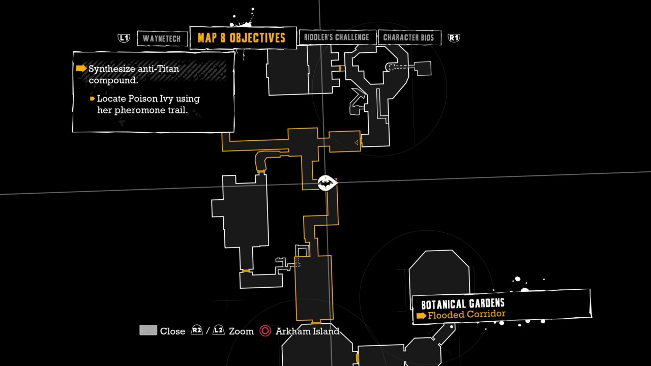 Batman Arkham Asylum Botanical Gardens Riddler Map Location | Fasci Garden