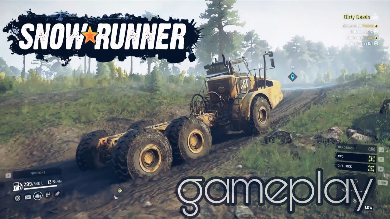 DRIVING The Caterpillar 745C. - Snow runner gameplay - YouTube