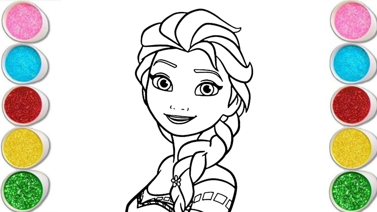Drawing & Coloring a Cute Elsa Frozen, from Disney Frozen Drawing for ...