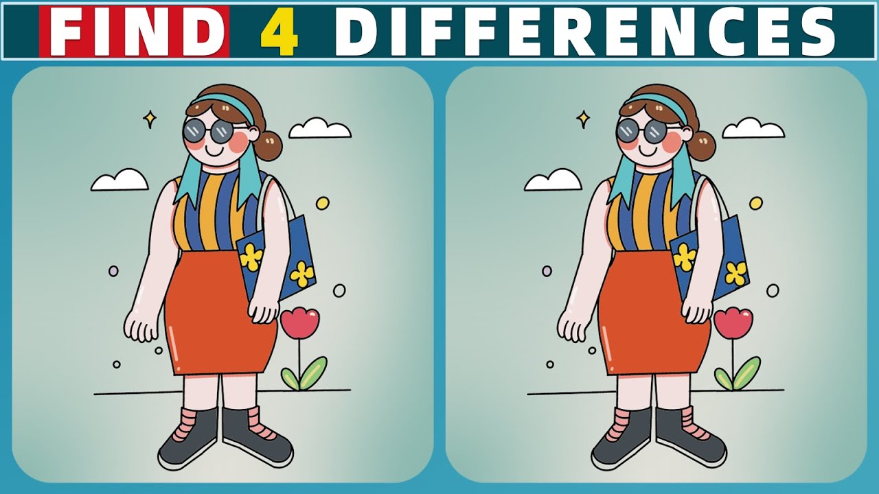 【Spot the difference】99% of people can't find all the differences!|Find 4 Differences| - YouTube