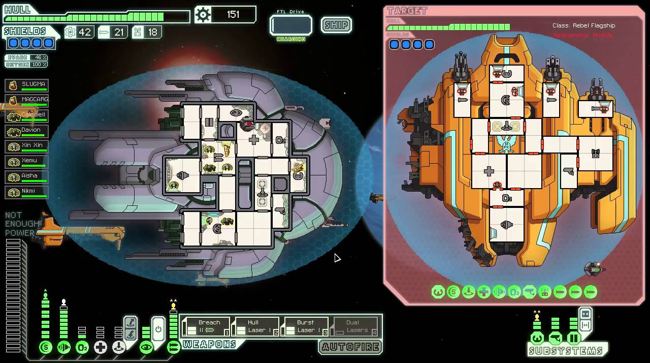[FTL] Rebel Flagship (all fights) using The Man of War (Slug Cruiser ...