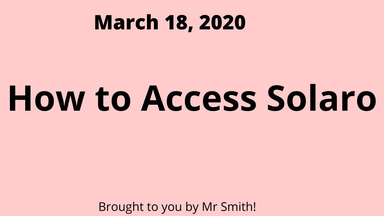 How to access Solaro - YouTube