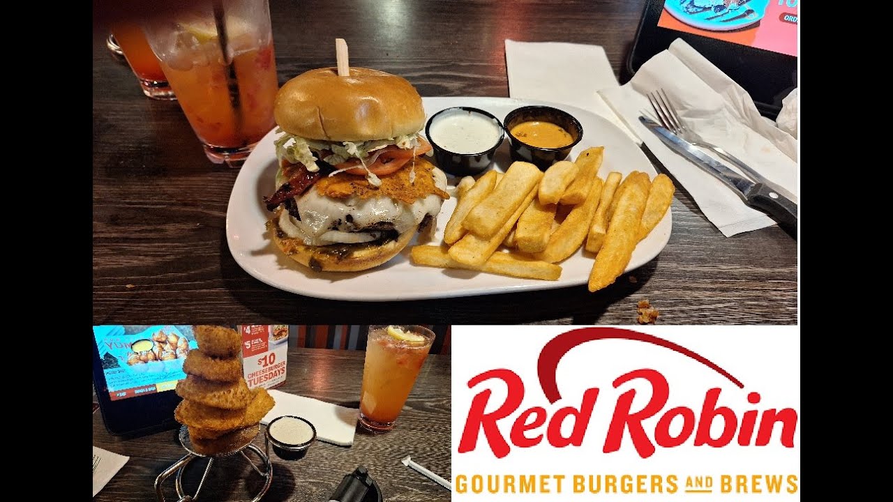 #MukbangMonday Red Robin Mad Love Burger and o'Ring Shorty - YouTube