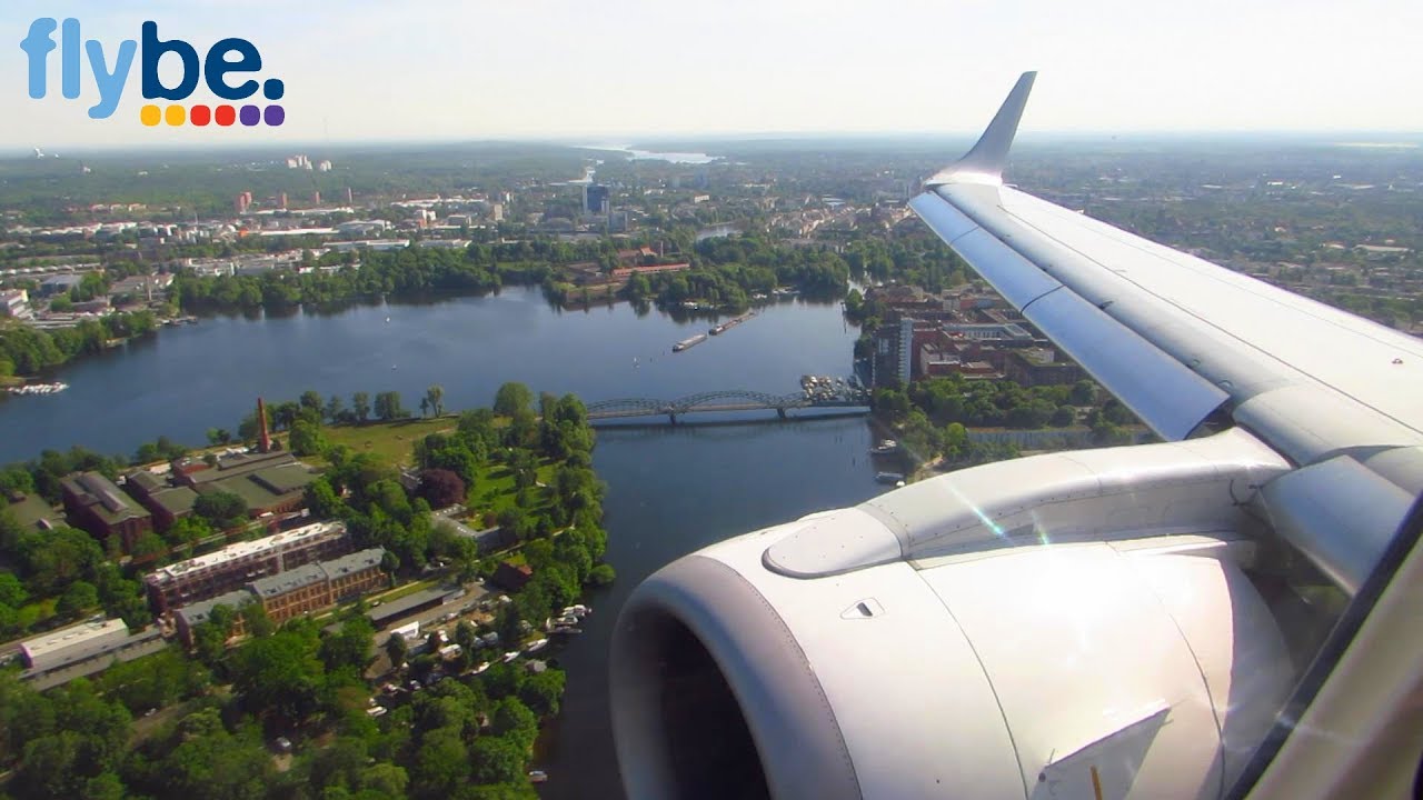 Flybe Embraer 195 SCENIC and WINDY Approach and Landing at Berlin Tegel ...