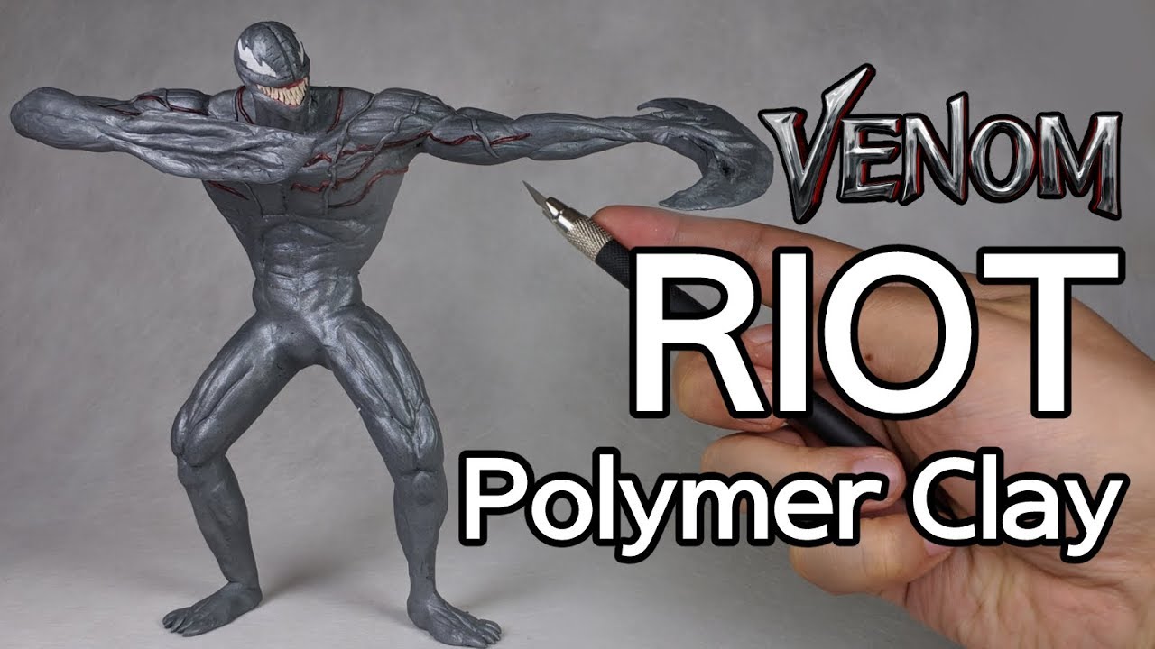 Riot(Venom,2018) Polymer Clay Tutorial(How to Make Polymer Clay Figure ...