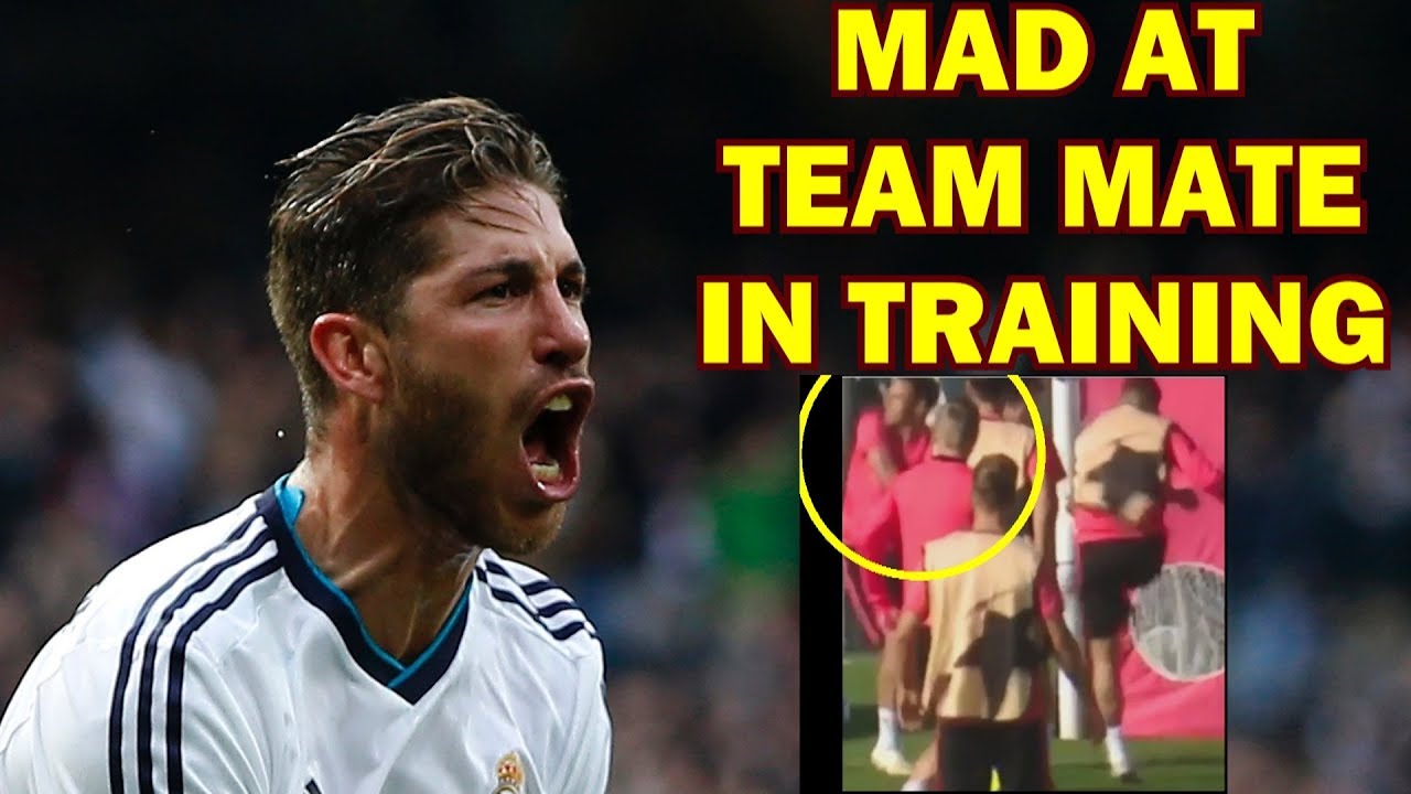 Sergio Ramos GETS MAD in Real Madrid training - YouTube