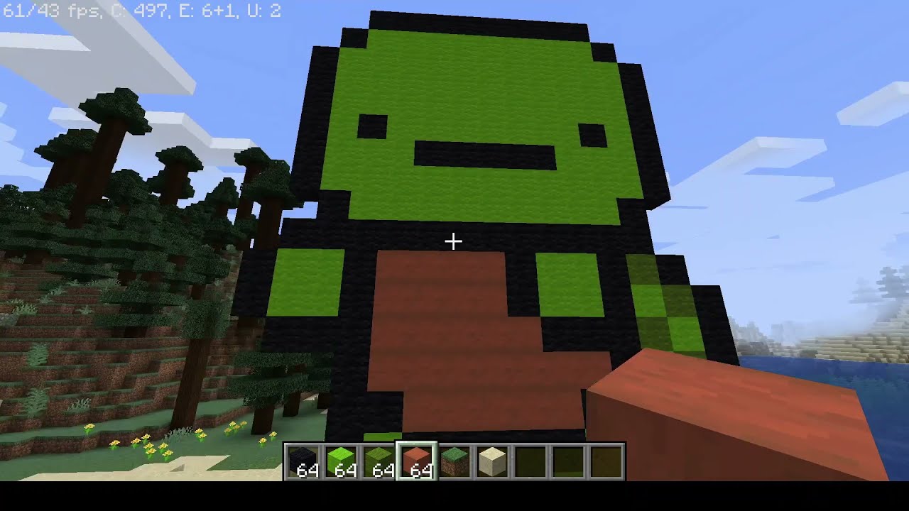 Minecraft Turtle Pixel Art - YouTube
