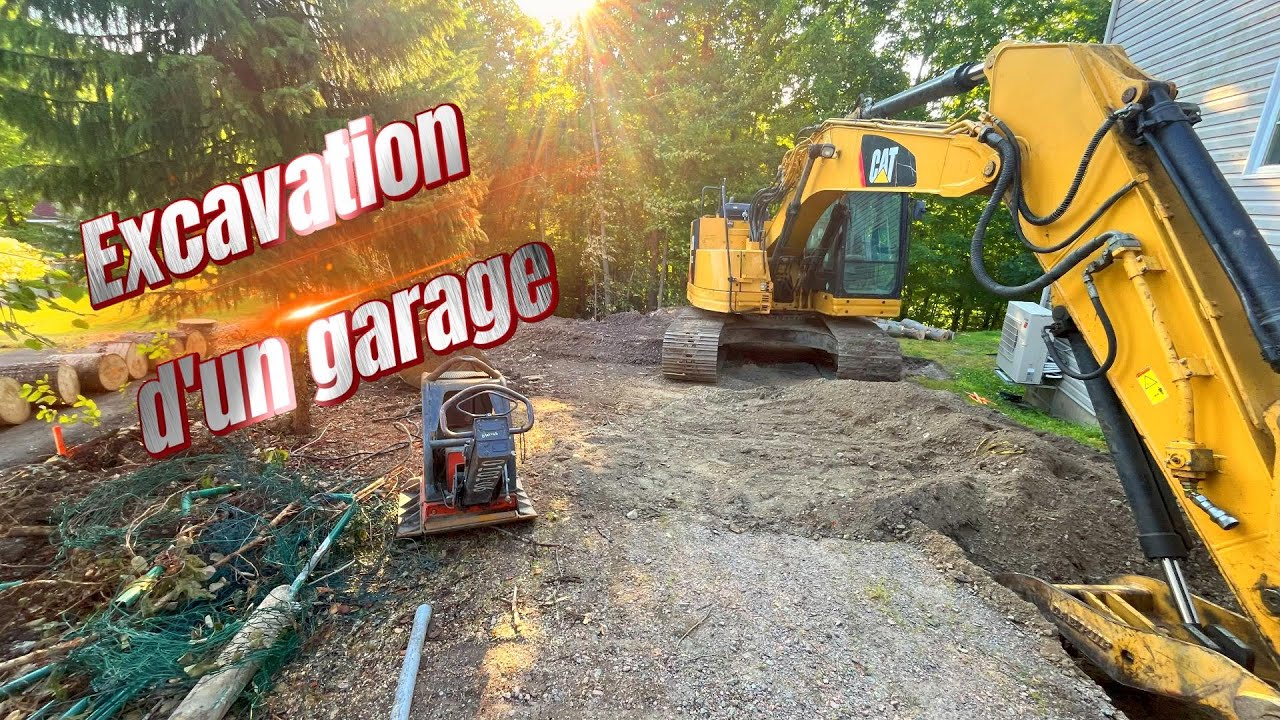 Excavation d'un garage! Pas beaucoup d'espace. - YouTube