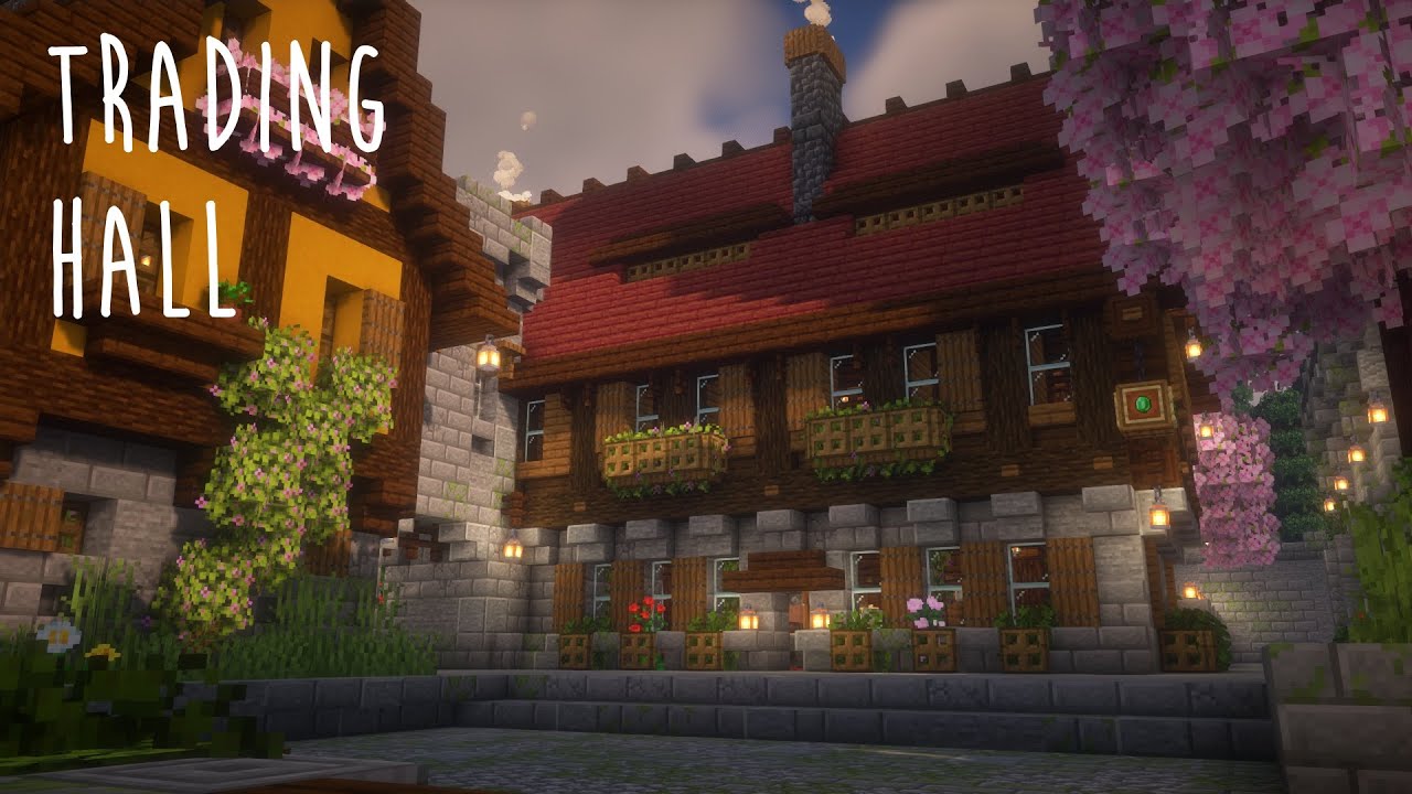 Minecraft | How to Build a Trading Hall - Minecraft Town Part 17 - YouTube