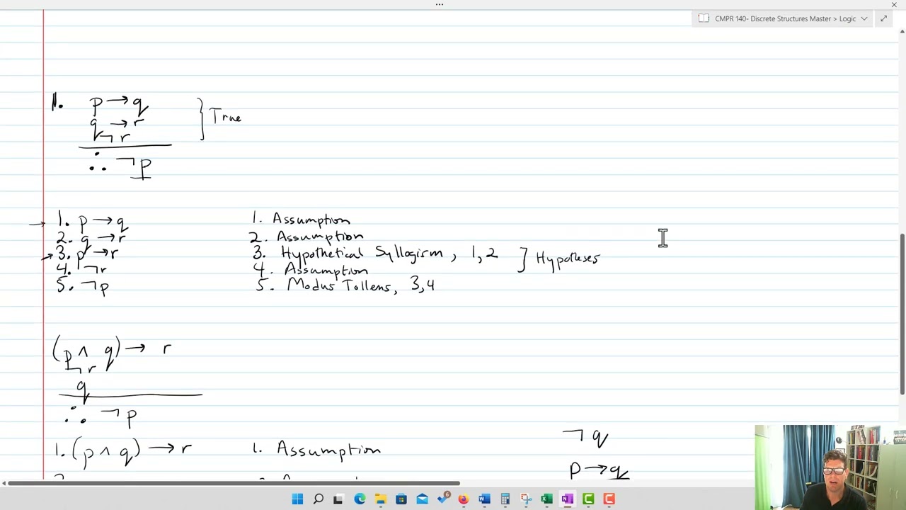Proving Use of Rules of Inference and Laws of Logic - YouTube